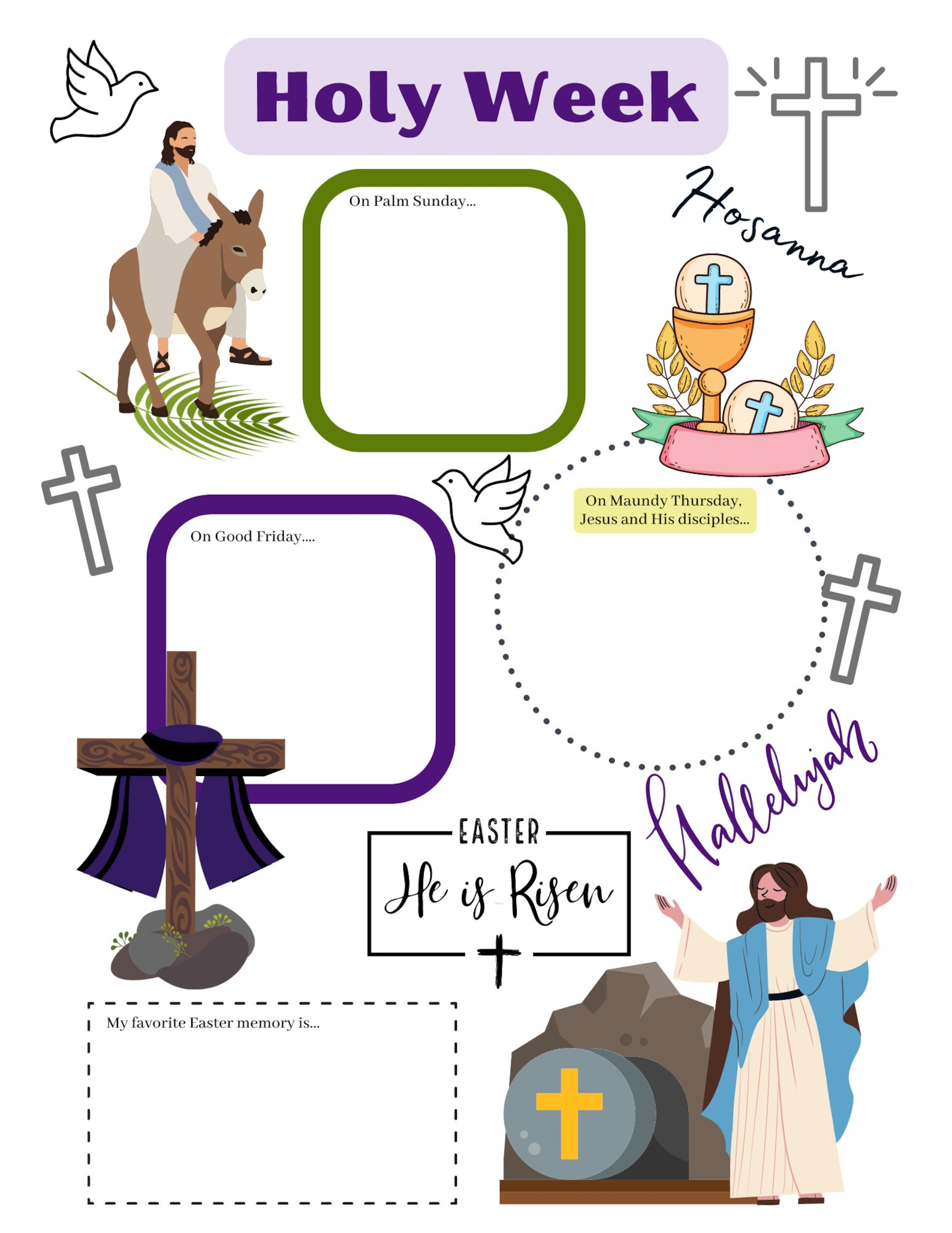 Holy Week Activities For Kids Printable - Printable Templates