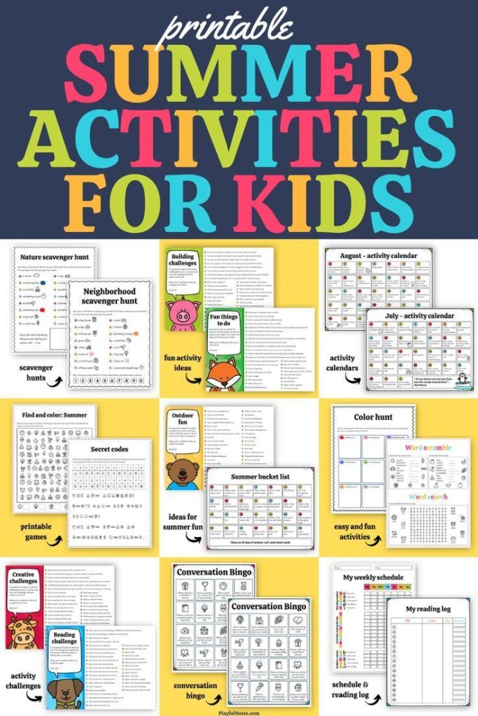 Printable Activities For Kids Summer - Printable Templates
