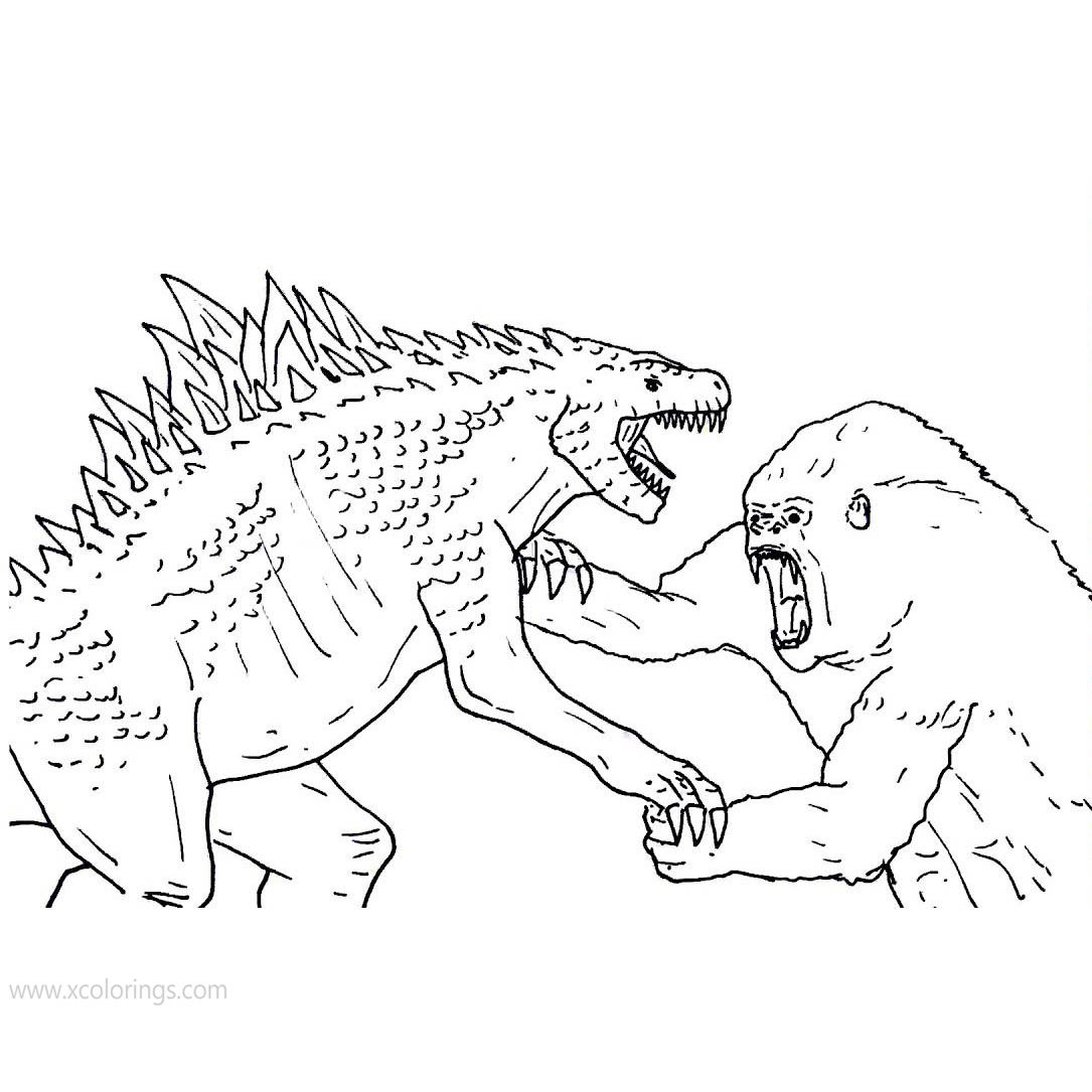 Godzilla X Kong Printable Coloring Pages - Printable Templates