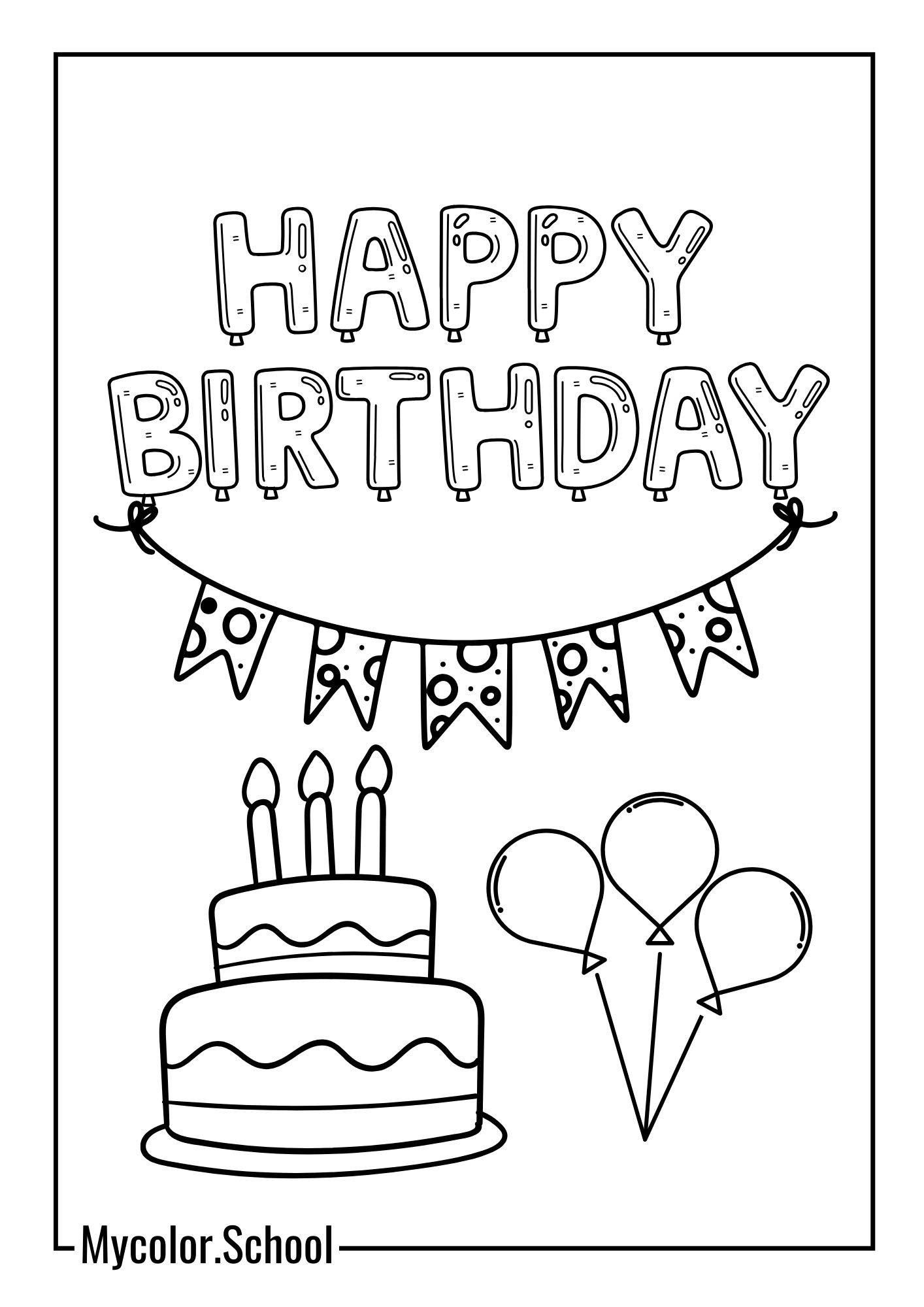Printable Happy Birthday Coloring Pages For Adults - Printable Templates