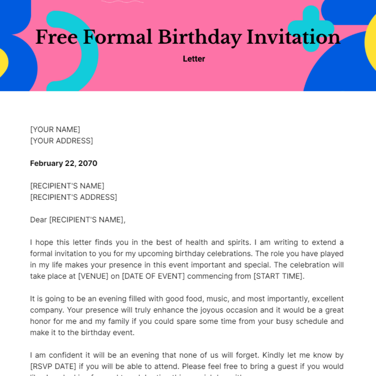 How To Write A Birthday Invitation - Printable Templates