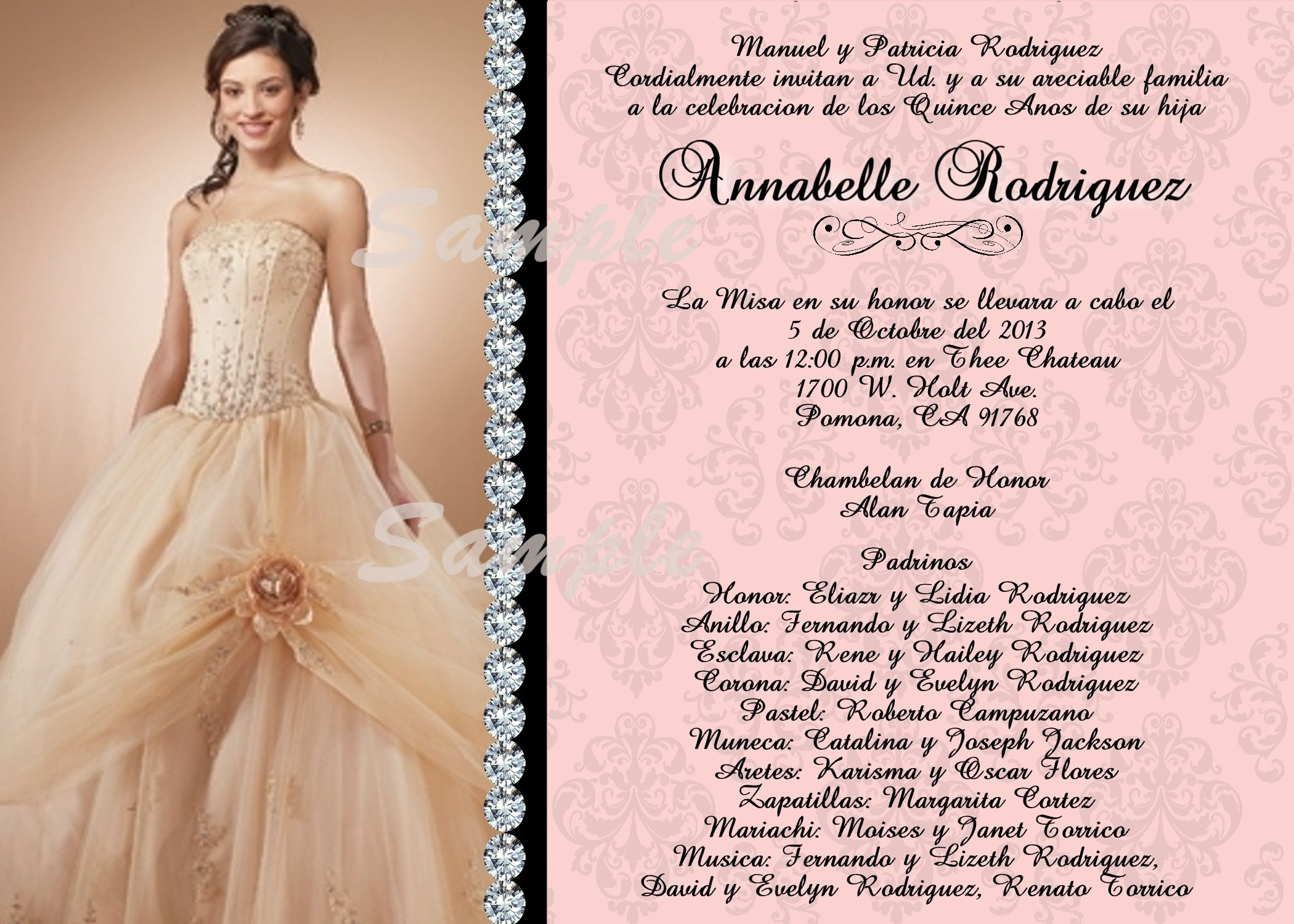Invitation Quinceanera Wording - Printable Templates