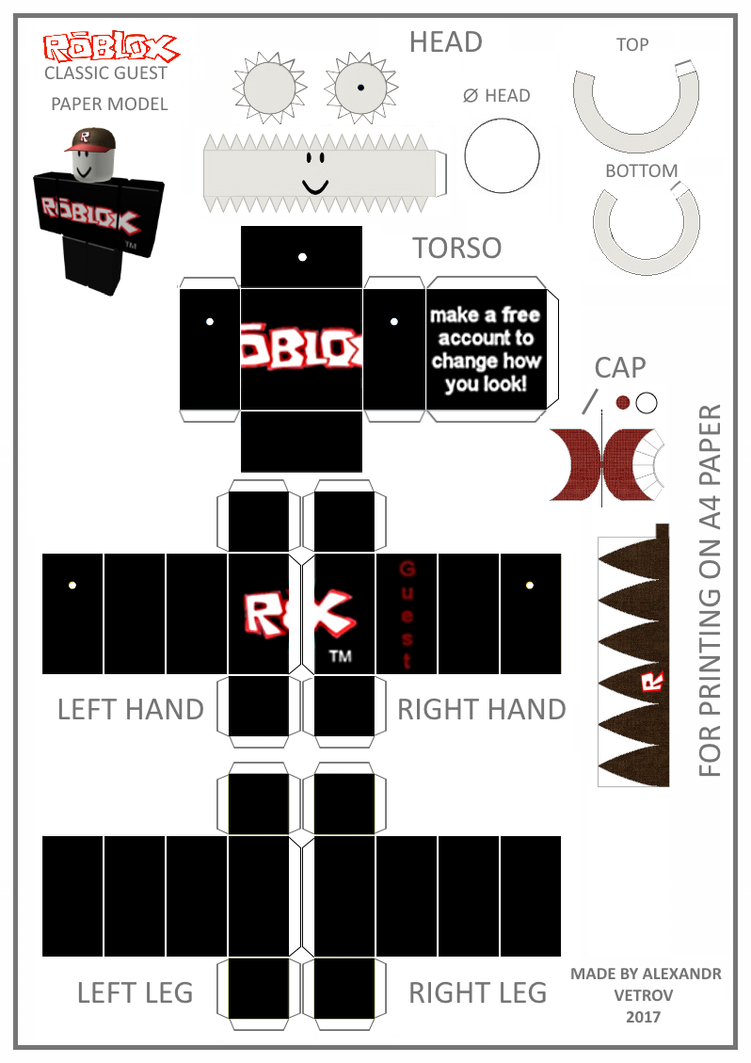 Printable Roblox Paper Craft - Printable Templates
